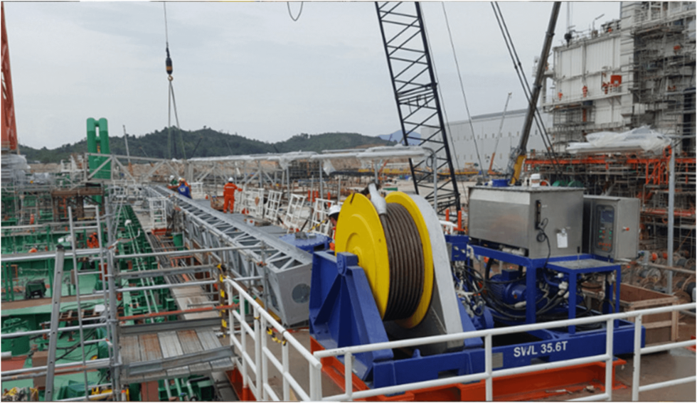 UMS - Riser pulling system with winch - Underwater Mining Solutions